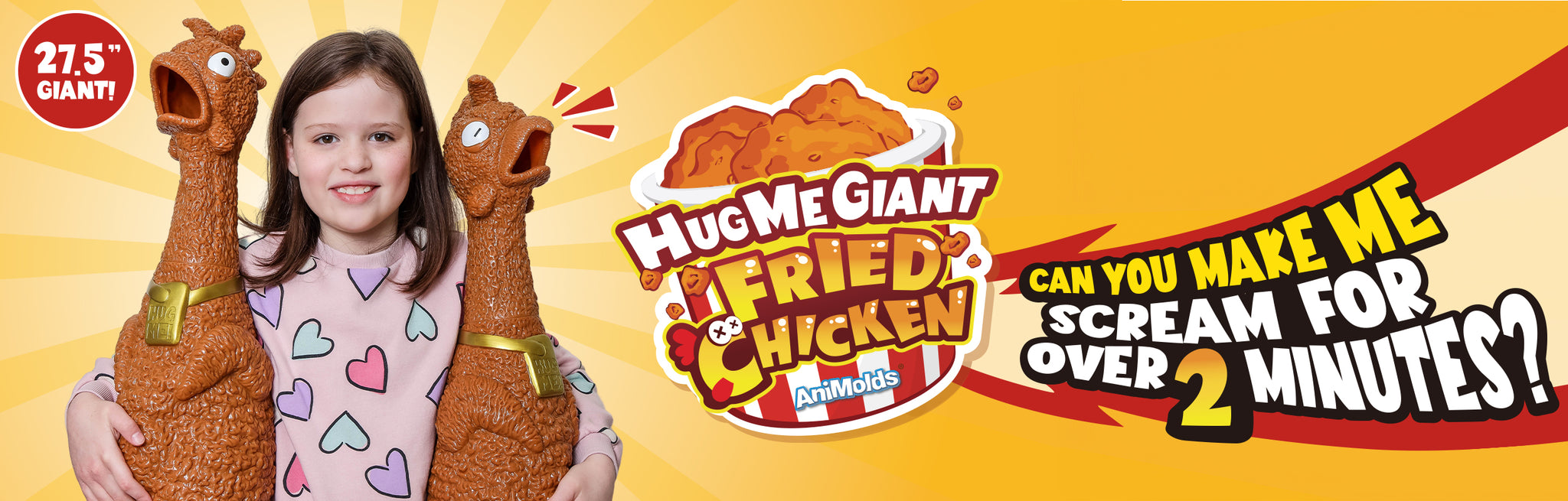 Hug Me GIANT Fried Chicken | Animolds Rubber Chicken – Flash Sales Inc.